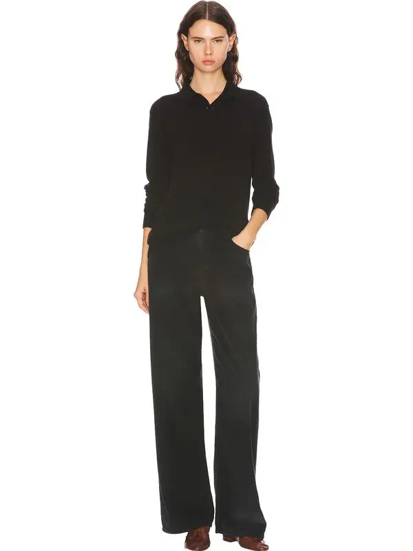 THE ROW Pashi Cashmere Polo Sweater - Black