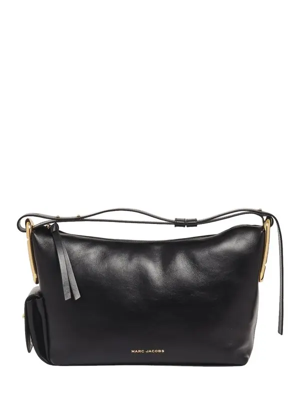 Marc Jacobs Large Scene Leather Shoulder Bag With Lettering Logo - Black