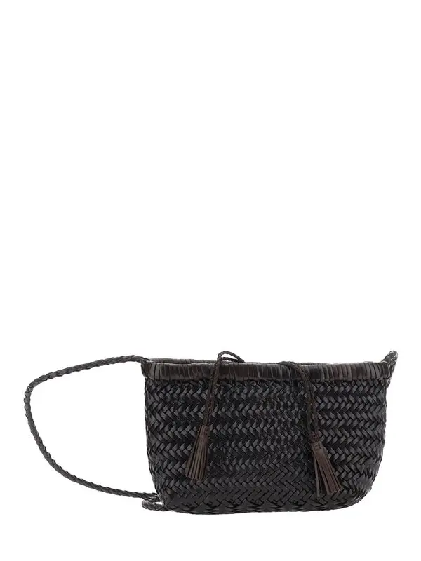 Dragon Diffusion Woven Leather Mini Crossbody Bag - Brown
