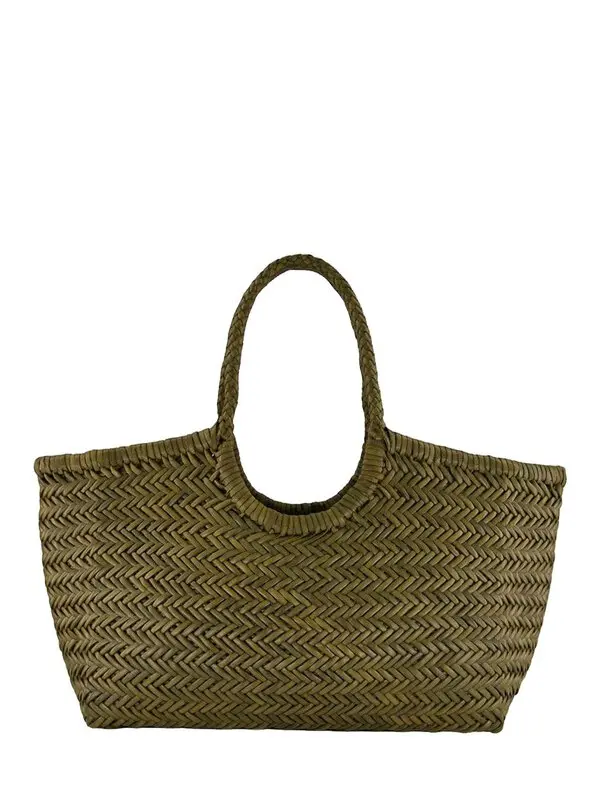 Dragon Diffusion Nantucket Woven Leather Shoulder Bag - Green
