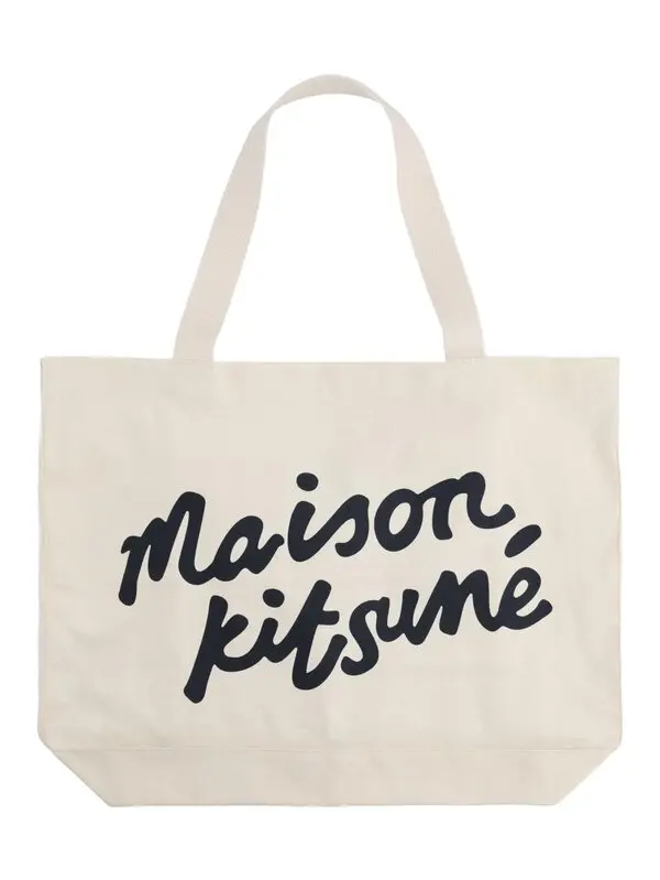 Maison Kitsuné Large Cotton Canvas Tote Bag - Ivory
