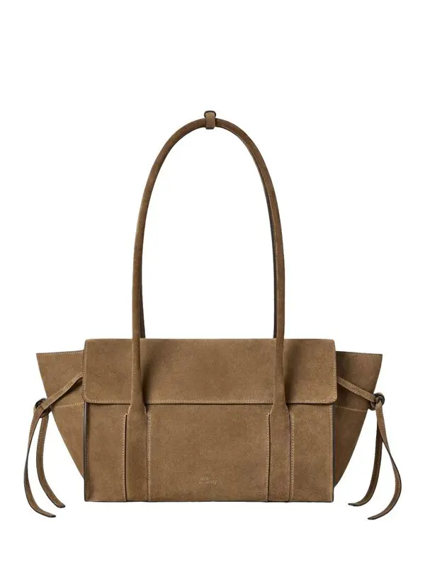 Mulberry Small Bayswater Shoulder Bag In Leather And Suede With Double Handle - Brown