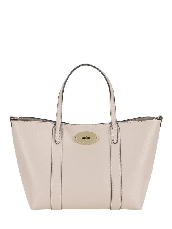 Mulberry Bayswater Mini Tote Bag In Grained Calf Leather With Removable Strap - Beige