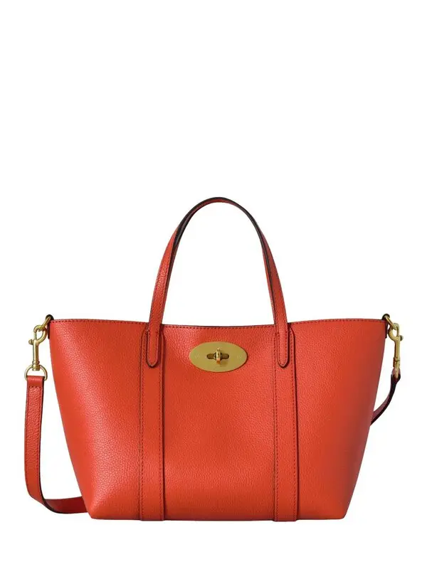 Mulberry Bayswater Mini Tote Bag In Grained Calf Leather With Removable Strap - Yellow