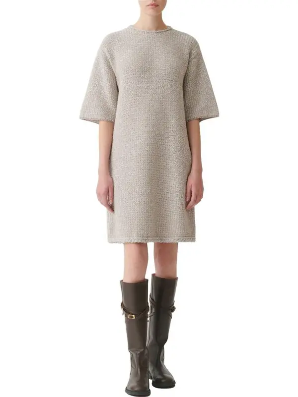 Fabiana Filippi Tweed Sheath Mini Dress With Sequin Embroidery - Grey