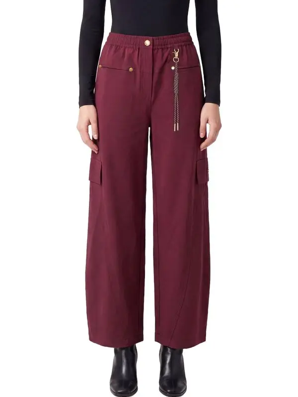 Liu Jo Wide-leg Nylon Cargo Trousers - Red
