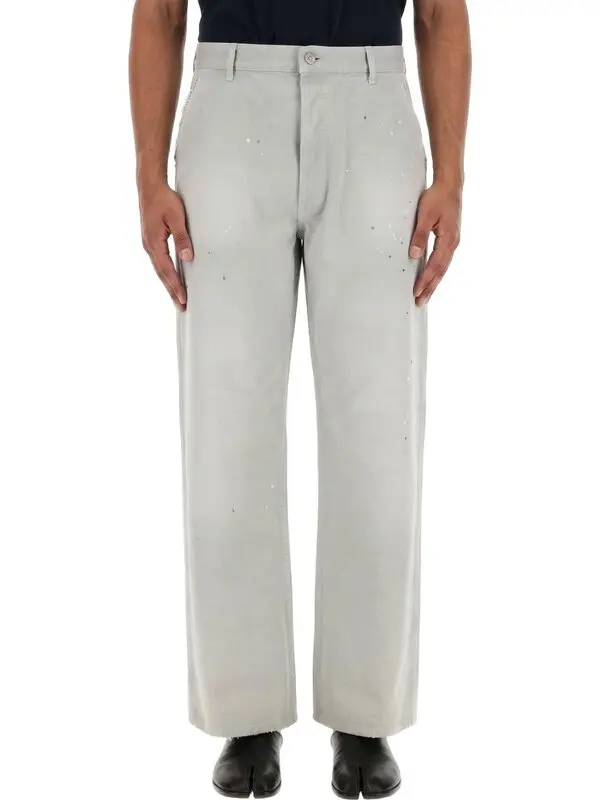 MAISON MARGIELA Wide-leg Denim Jeans With Worn Effect - Grey