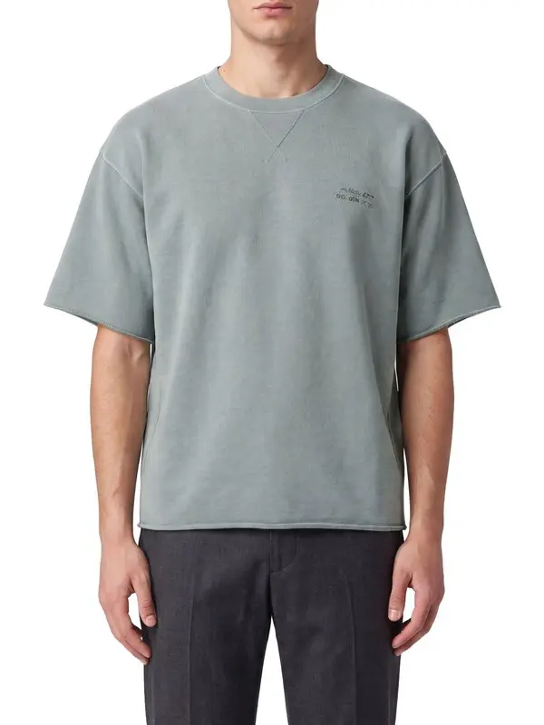 GOLDEN GOOSE Relaxed Fit Short-sleeved Cotton Sweatshirt With Print - Green