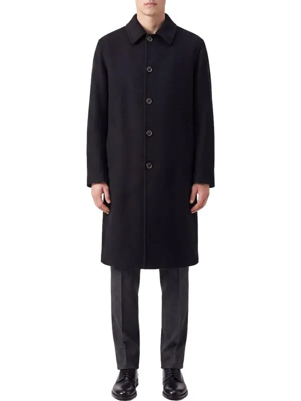 MAISON MARGIELA Single-breasted Long Wool Coat - Black