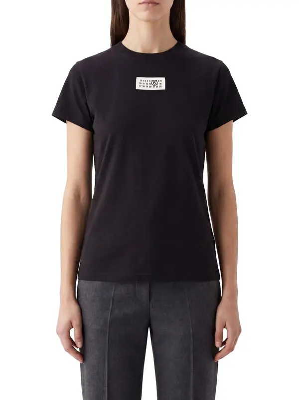 MAISON MARGIELA Slim Fit Numeric Logo Cotton T-shirt - Black