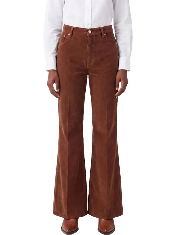 HAIKURE Clara Mid-rise Flared Corduroy Jeans - Brown