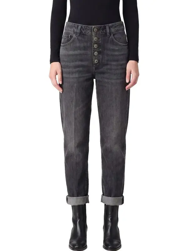 DONDUP Koons High-waisted Straight Cropped Jeans - Black