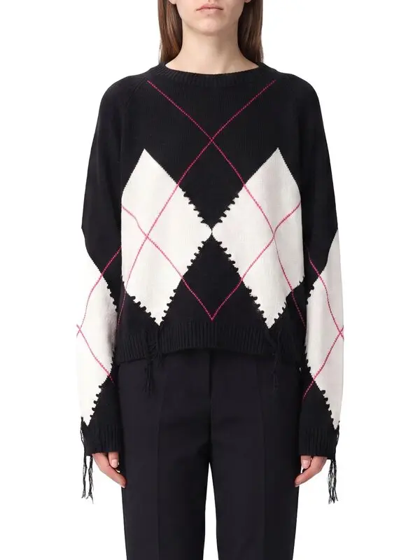 Pinko Argyle Knit Sweater - Black