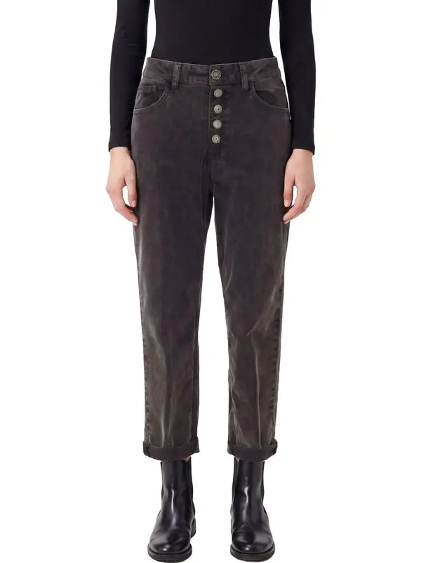 DONDUP Cropped Jeans In Recycled Cotton Denim - Grey