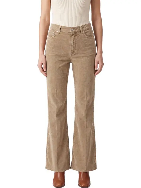 DONDUP Flared Corduroy Jeans In With Mid-rise Waist - Green