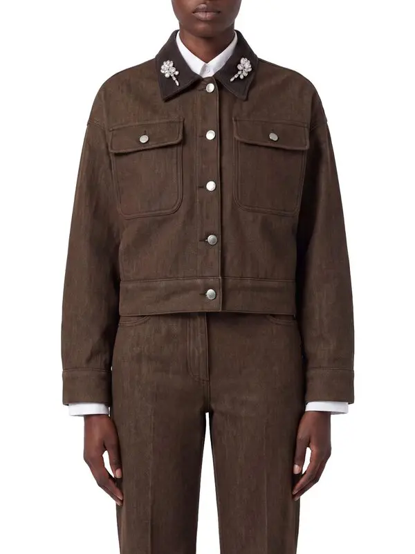 Simone Rocha Embellished Collar Jacket - Brown