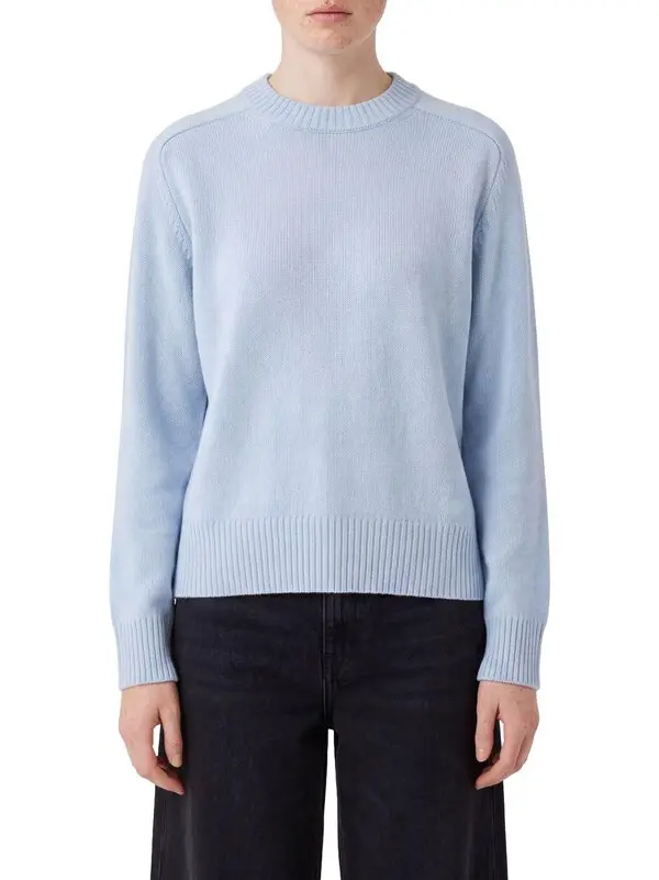 Loulou De Saison Crewneck Jumper In Pure Cashmere - Blue