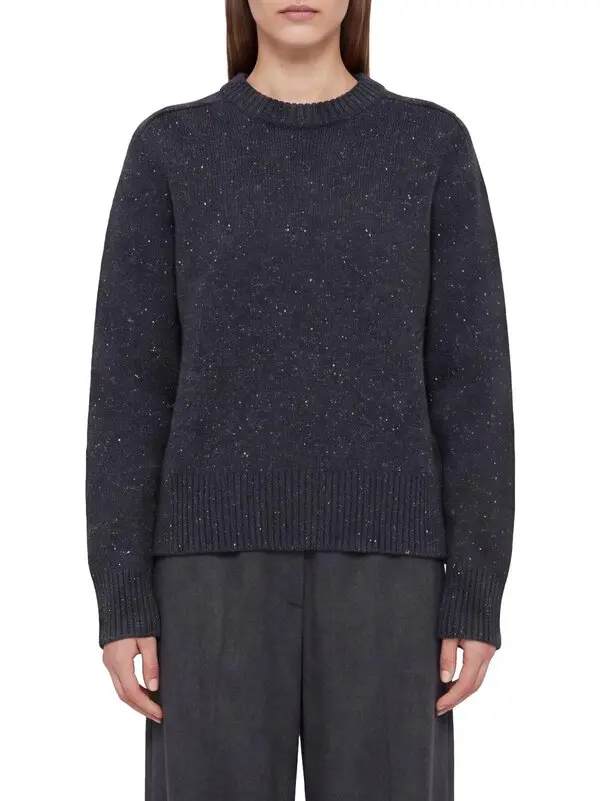Loulou De Saison Crewneck Jumper In Pure Cashmere - Grey