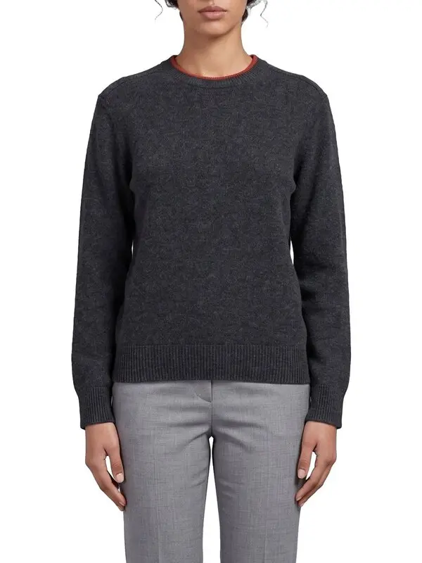 Loulou De Saison Otis Slim Fit Crewneck Jumper In Pure Cashmere - Grey