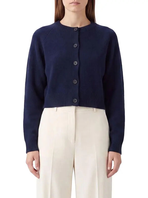 Loulou De Saison Heike Slim Fit Cashmere Cardigan - Blue