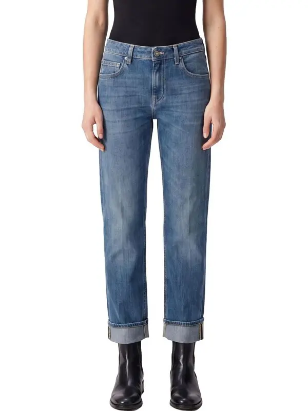 DONDUP Coco Mid-rise Skinny Jeans With Cuffed Hem - Blue