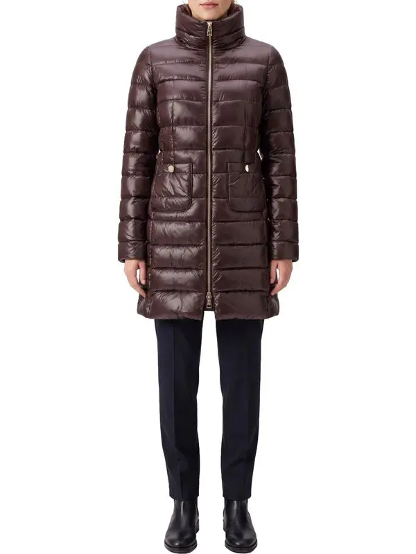 Herno Padded Jacket With Stand Collar - Brown