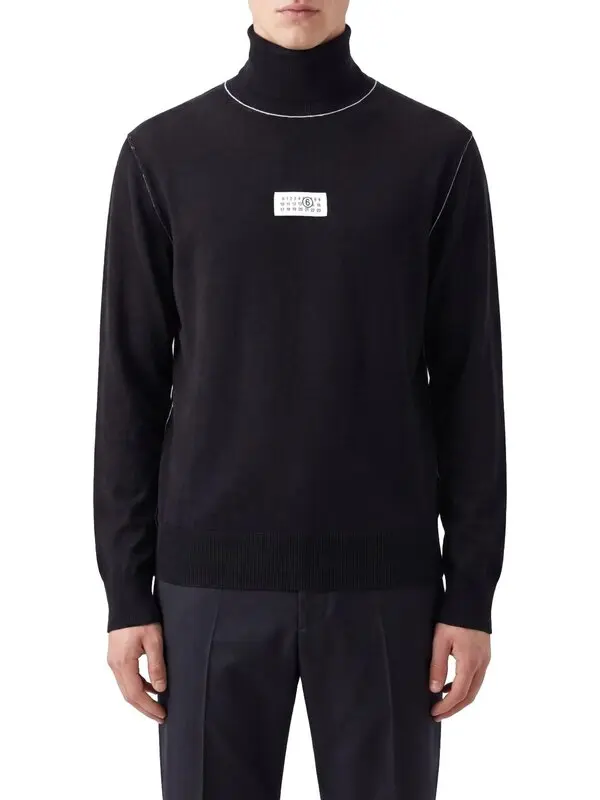 MAISON MARGIELA Slim Fit Virgin Wool Blend Turtleneck Jumper - Black