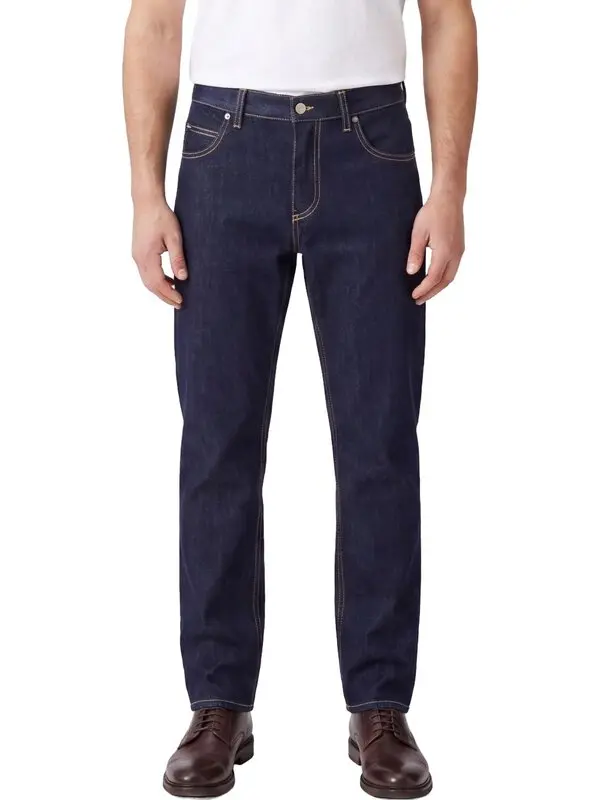 Dolce & Gabbana Straight Fit Cotton Denim Jeans With Rear Logo Plaque - Multicolor