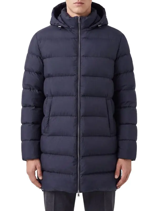 Herno Long Water-repellent Quilted Nylon Down Jacket With Hood - Black