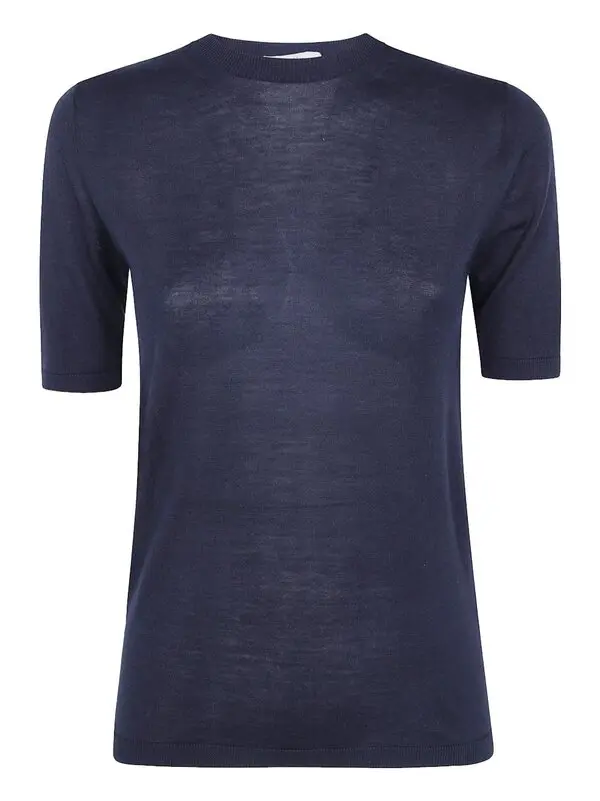 Max Mara Short-sleeved Silk And Cashmere Knit Top - Black