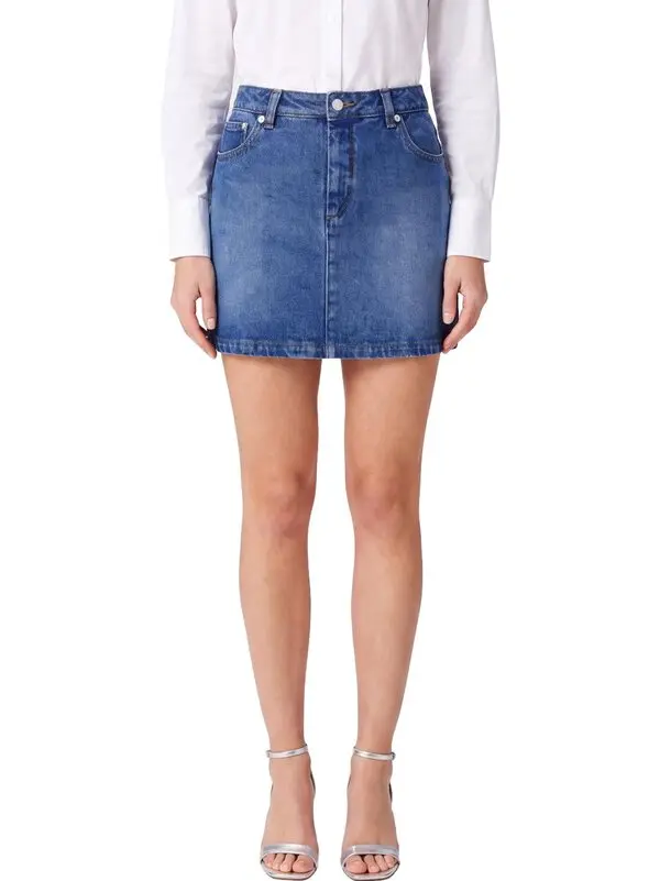 A.p.c. Denim Pencil Mini Skirt - Blue