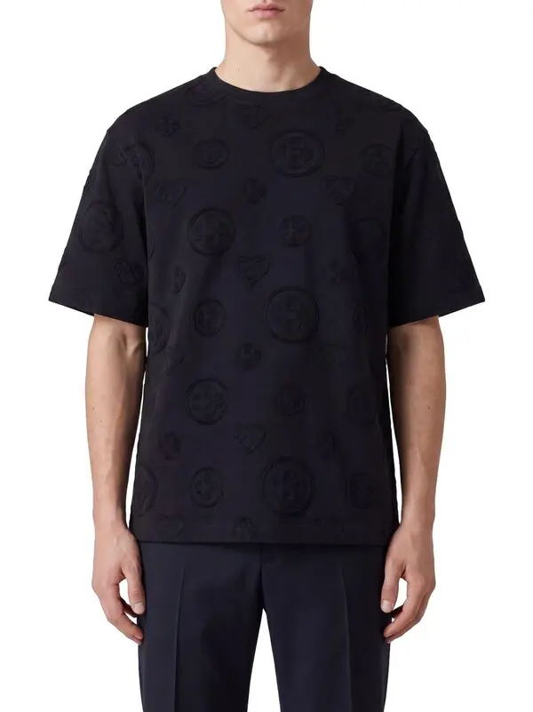 Casablanca Tone-on-tone Logo Cotton T-shirt - Black