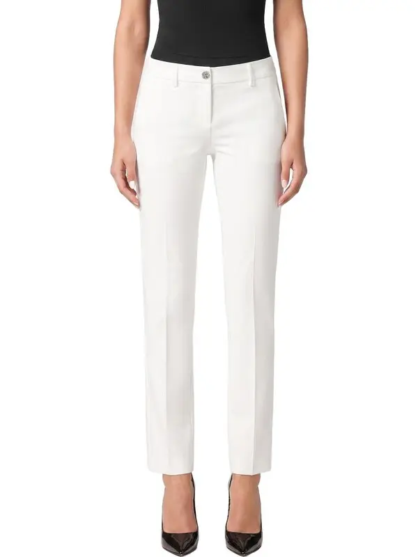 Philipp Plein Low-rise Skinny Cady Trousers With Slant Pockets - White