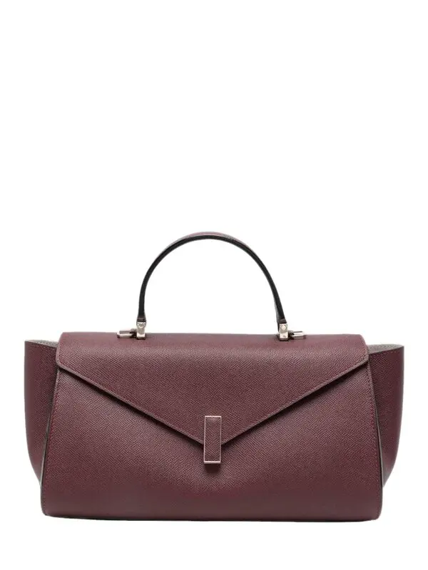 VALEXTRA Iside Grained Calf Leather Top Handle Bag With Shoulder Strap - Brown