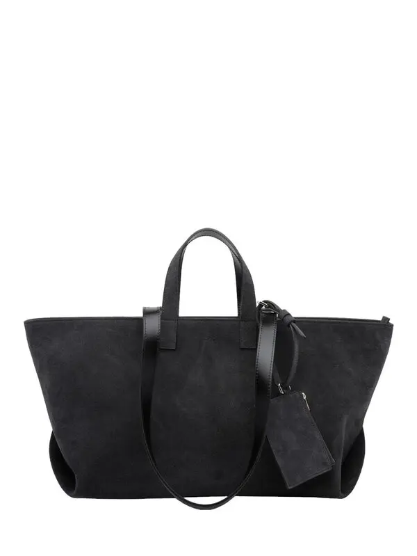 A.p.c. Large Suede Tote Bag With Four Handles - Grey