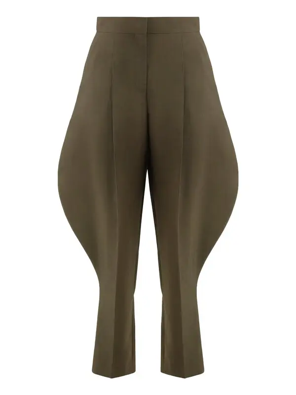 Fendi Wool And Mohair High-waisted Palazzo Trousers - Green
