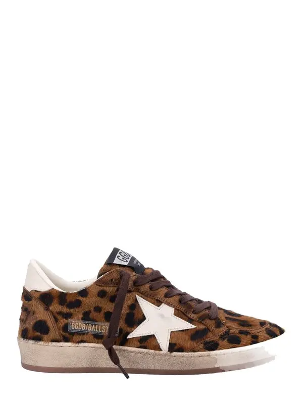 GOLDEN GOOSE Ballstar Horsy High-top Sneaker - Browncream
