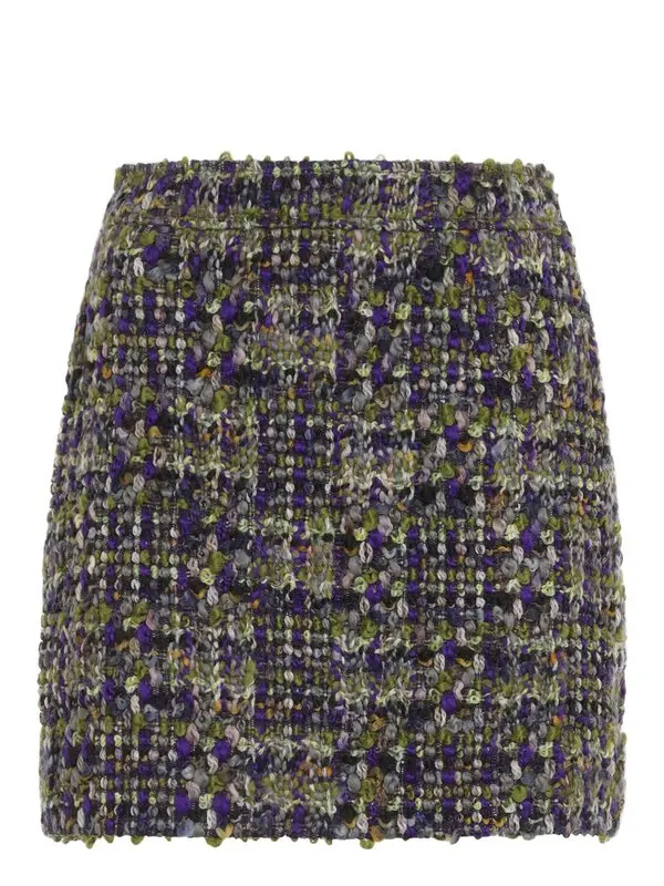 Saint Laurent Textured Tweed Mini Skirt - Multicolour