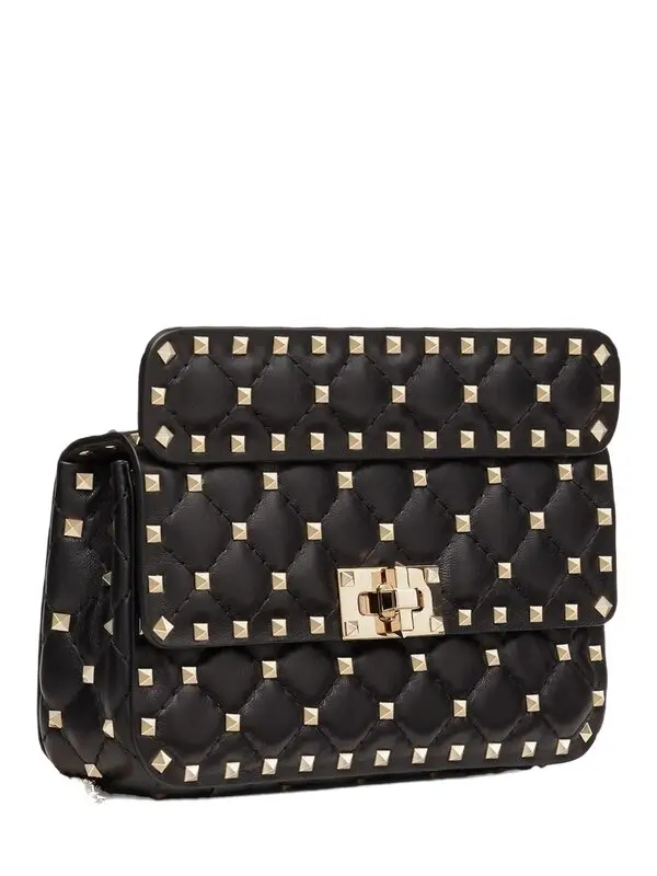 Valentino Garavani Small Nappa Rockstud Spike Shoulder Bag - Nero