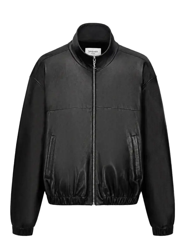 Saint Laurent Zip-up Bomber Blouson Jacket - Black