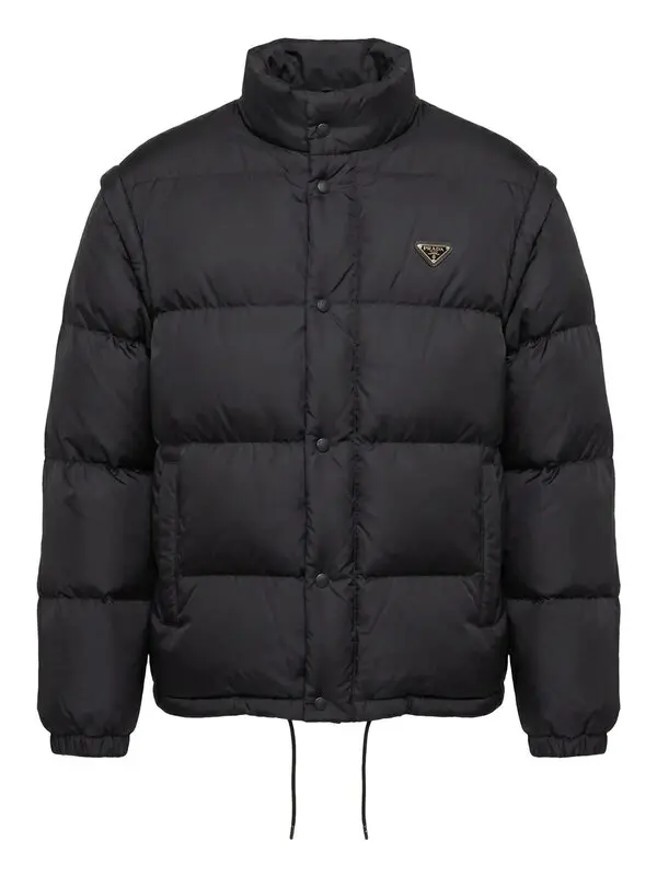 Prada Quilted Down Jacket With Stand Collar - Nero