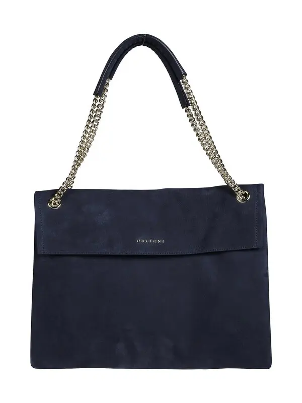 Orciani Venus Mini Crossbody Shoulder Bag In Nappa Suede - Blu