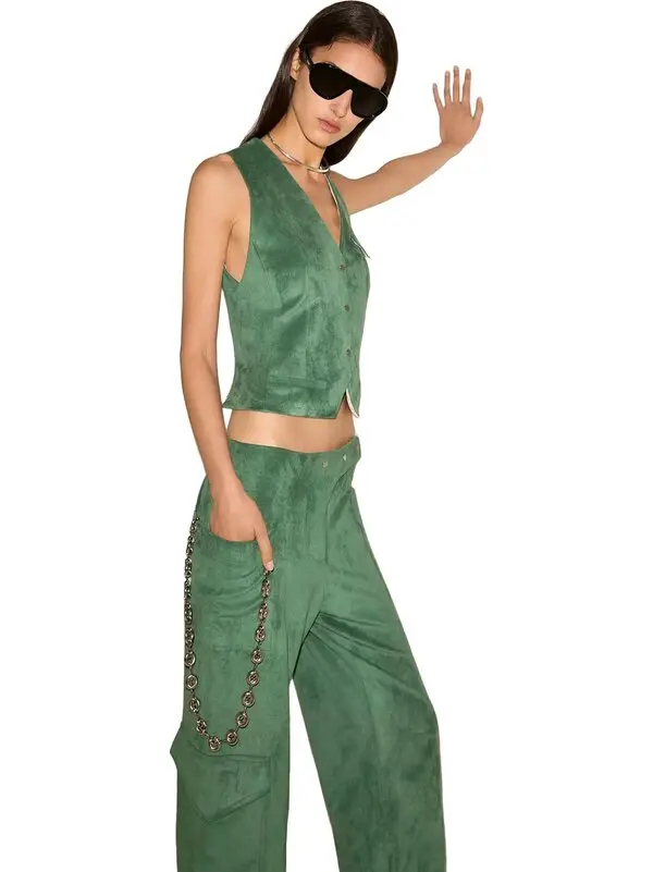 Alexis Delphos Suede Cargo Pants - Evergreen