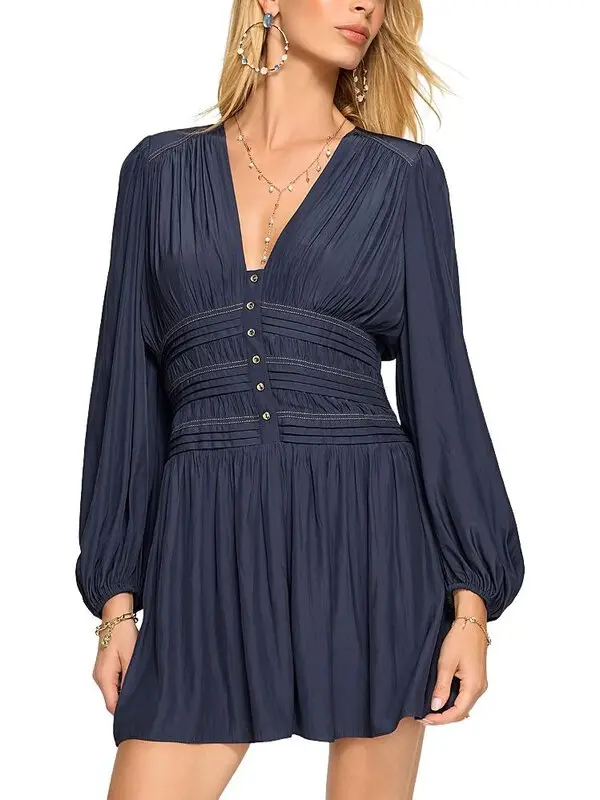 Ramy Brook Jules V Neck Dress - Navy