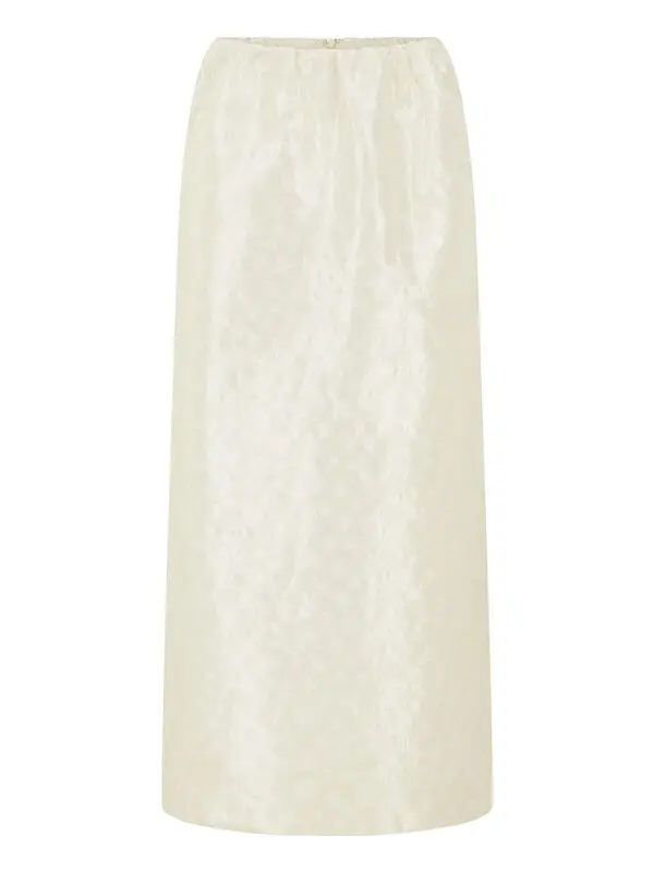 HARRIS TAPPER Mies Embroidered Taffeta Maxi Skirt - Ivory