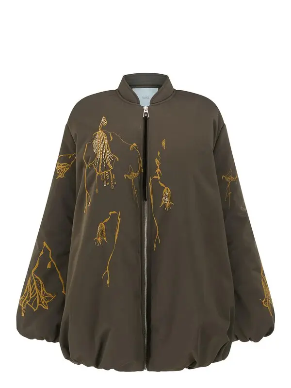 HARRIS TAPPER Chloe Laminated Nylon Bomber Jacket - Green