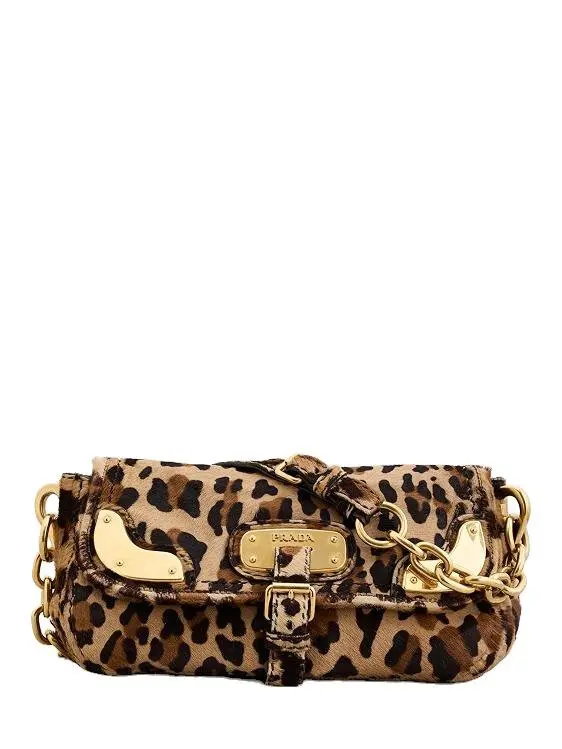 Shopbop Prada Pony Hair Pattina Sottospalla Cavallino Shoulder Bag - Brown
