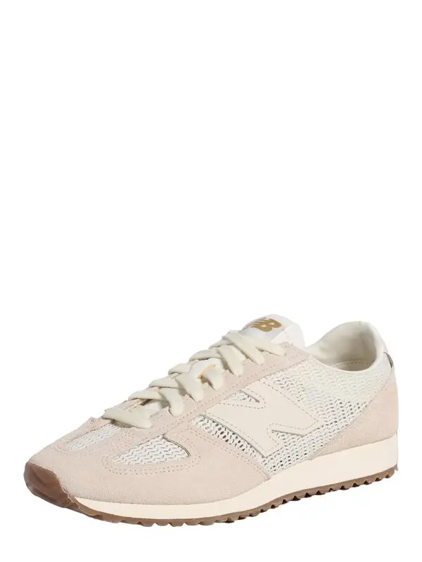 NEW BALANCE Suede And Mesh Lace-up Sneakers - Beige/white