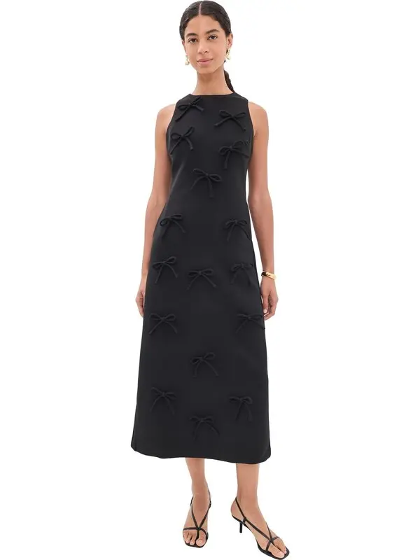 English Factory Bow Detailed Midi Dress - Black
