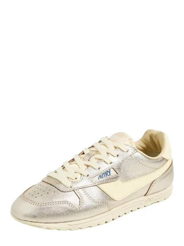 AUTRY Windspin Low Sneakers Metallic Leather - Plat/rut